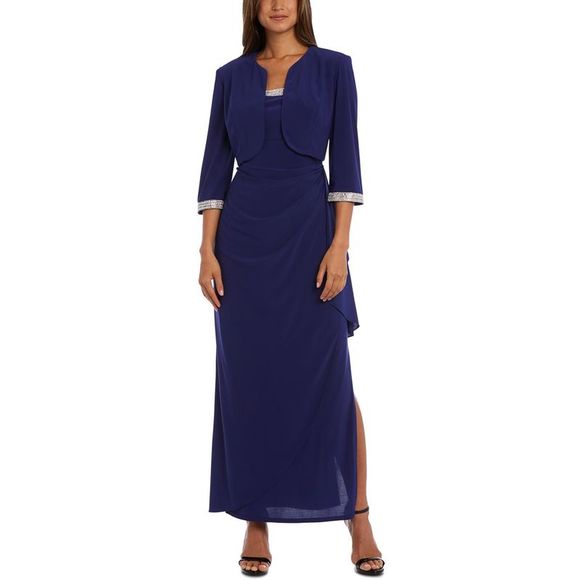 R&M Richards | Dresses | Rm Richards Womens Blue 2pc Long Formal ...